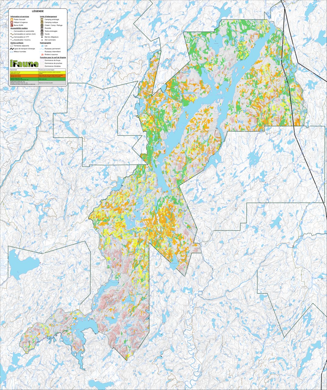 iFaune - Cerf de Virginie - Zec Mitchinamecus (2025) Map by Zecs Quebec ...