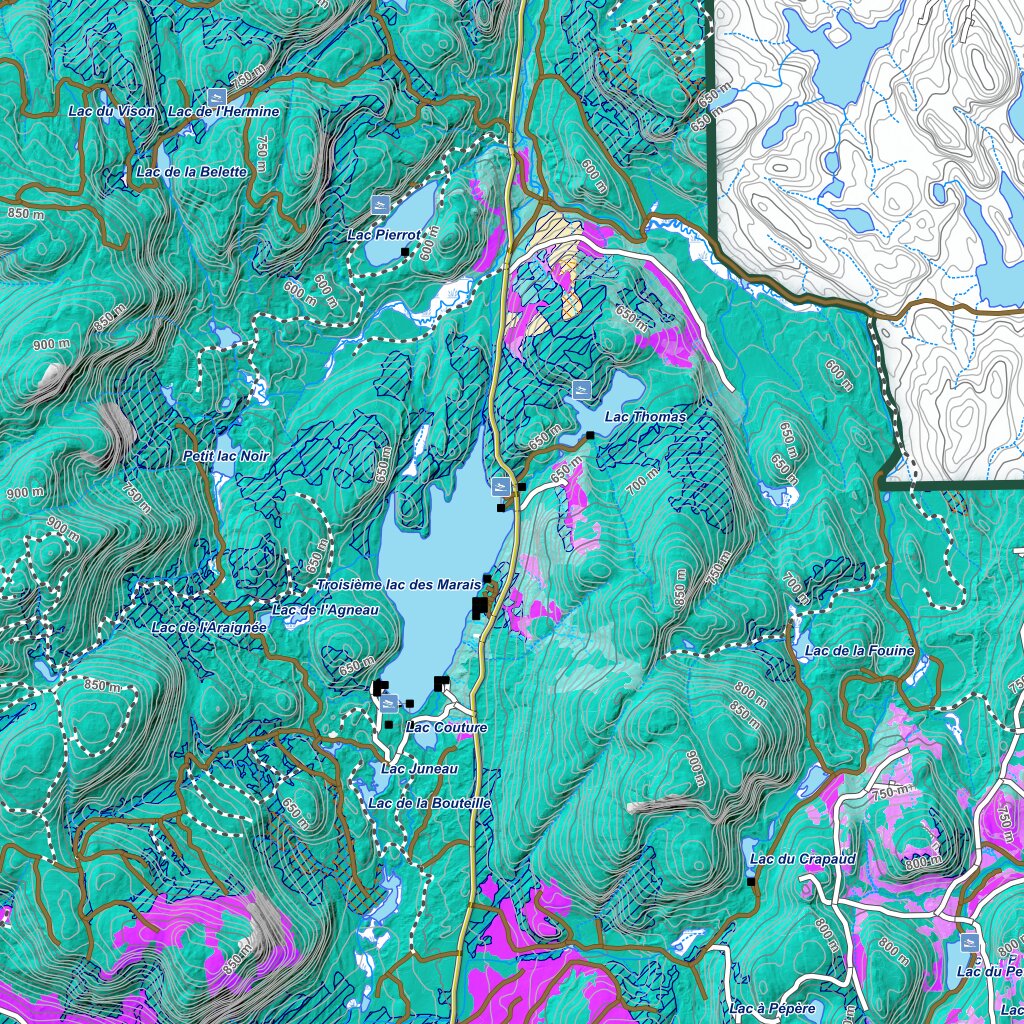 iFaune - Petit gibier - Zec Lac-au-Sable (2025) Map by Zecs Quebec ...
