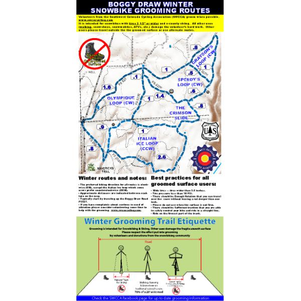 Boggy Draw Winter Snowbike Groomed Route Map by Big Loop Maps | Avenza Maps