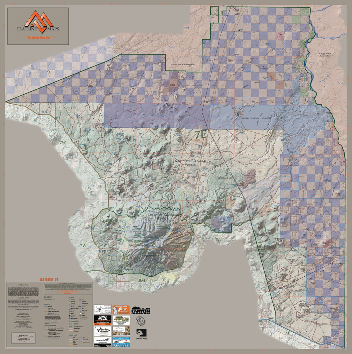 Arizona GMU 7E - FlatlineMaps 25 Map by Flatline Maps LLC | Avenza Maps
