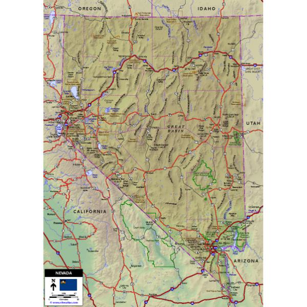Nevada Highway Map by World Sites Atlas | Avenza Maps