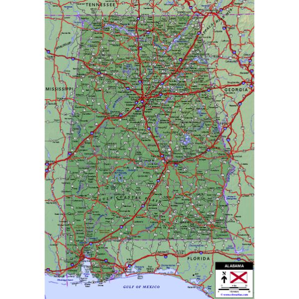 Alabama Highway Map by World Sites Atlas | Avenza Maps
