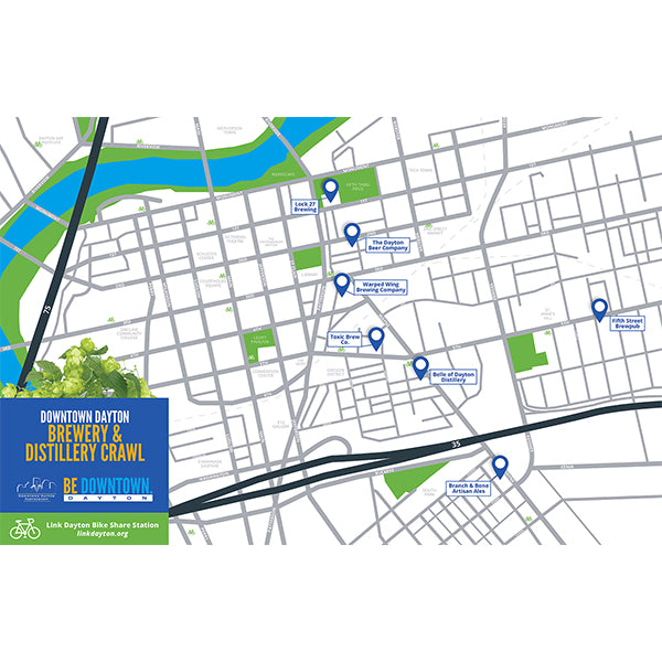 Brewery & Distillery Crawl - Downtown Dayton Map by Downtown Dayton ...
