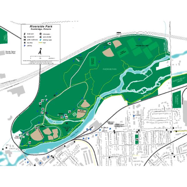 Riverside Park, Cambridge, Ontario Map by Julie Witmer Custom Map ...