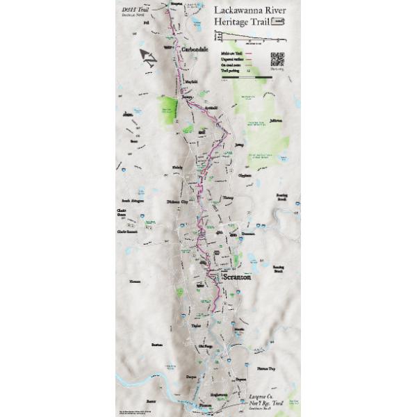 Lackawanna River Heritage Trail Map by Steve Spindler Cartography ...