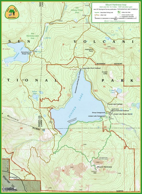Mount Harkness trail Map by Sacramento Valley Hiking Conference ...