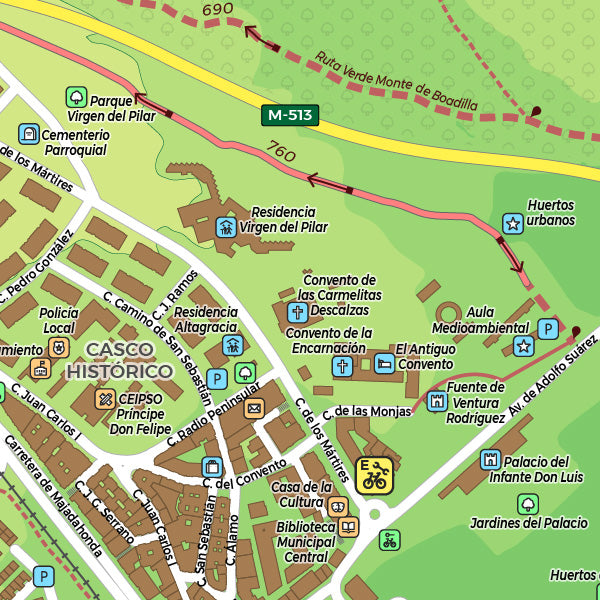 MikeMap Boadilla, Plano de caminos y carriles bici en Boadilla del ...