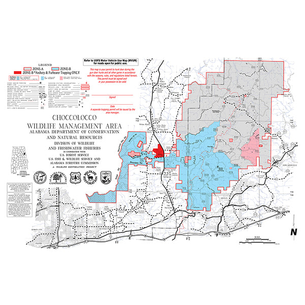 Choccolocco Wildlife Management Area Map by Avenza Systems Inc ...