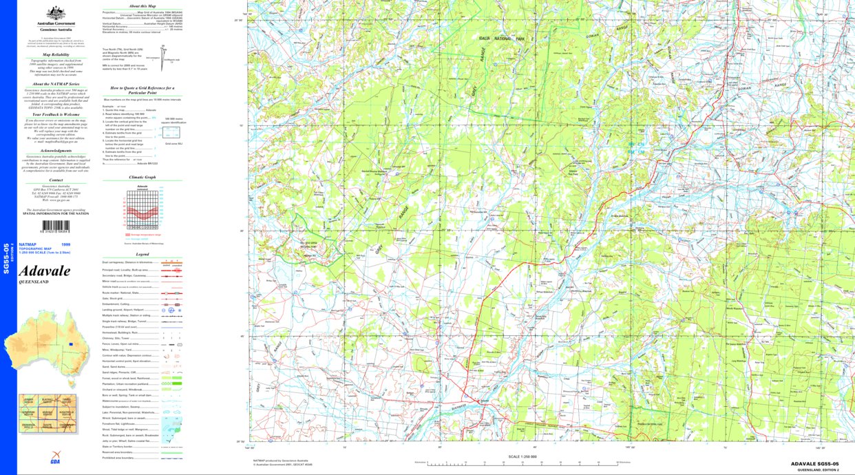 Adavale - SG55-05 Map by Geoscience Australia | Avenza Maps