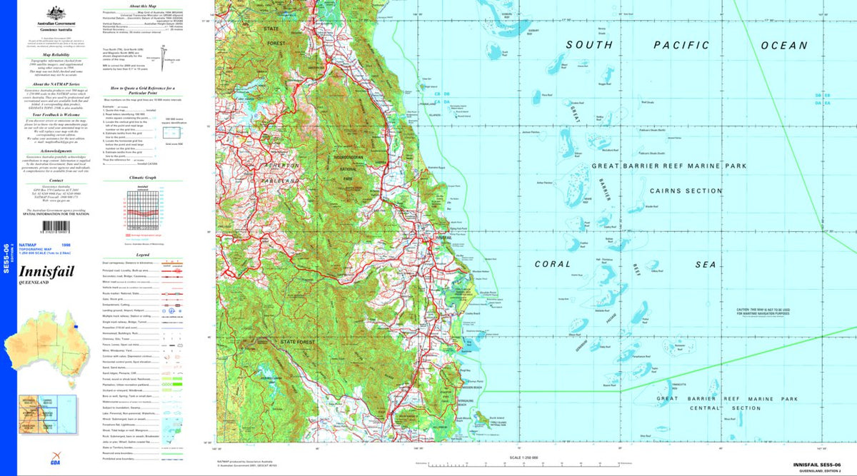 Innisfail SE55 - 06 Map by Geoscience Australia | Avenza Maps