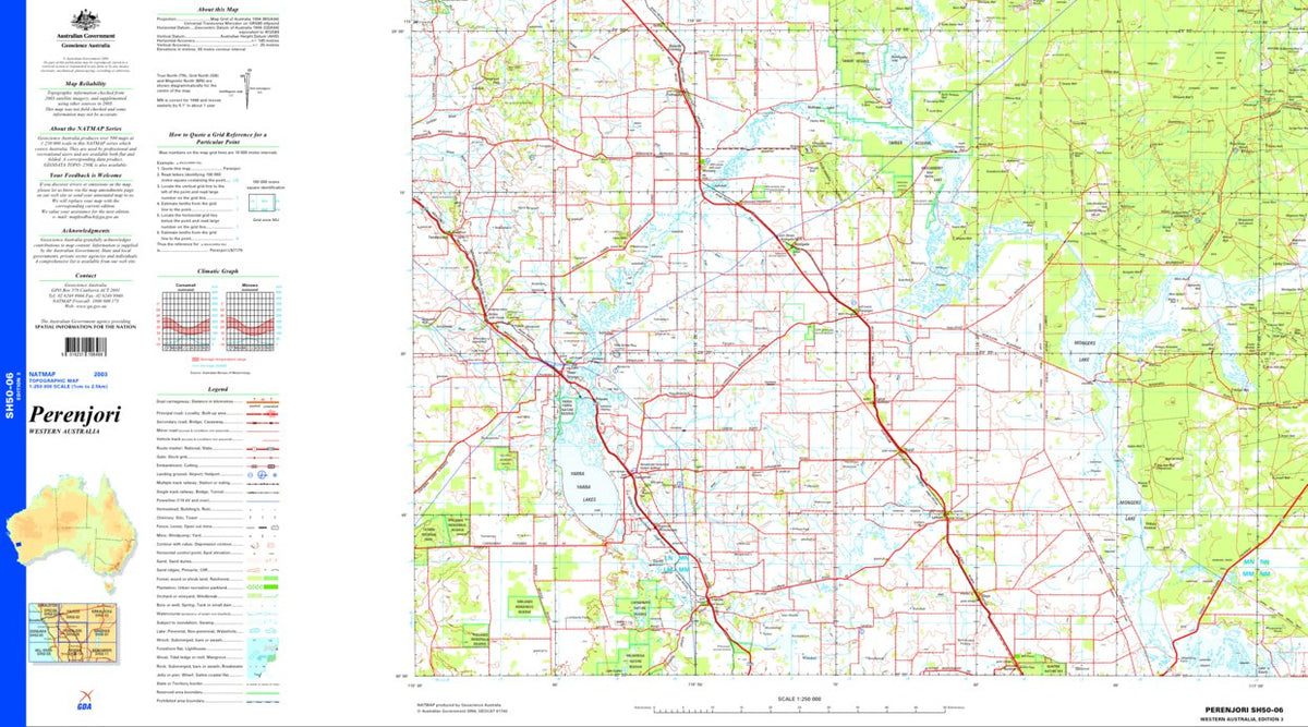 Perenjori SH50 - 06 Map by Geoscience Australia | Avenza Maps