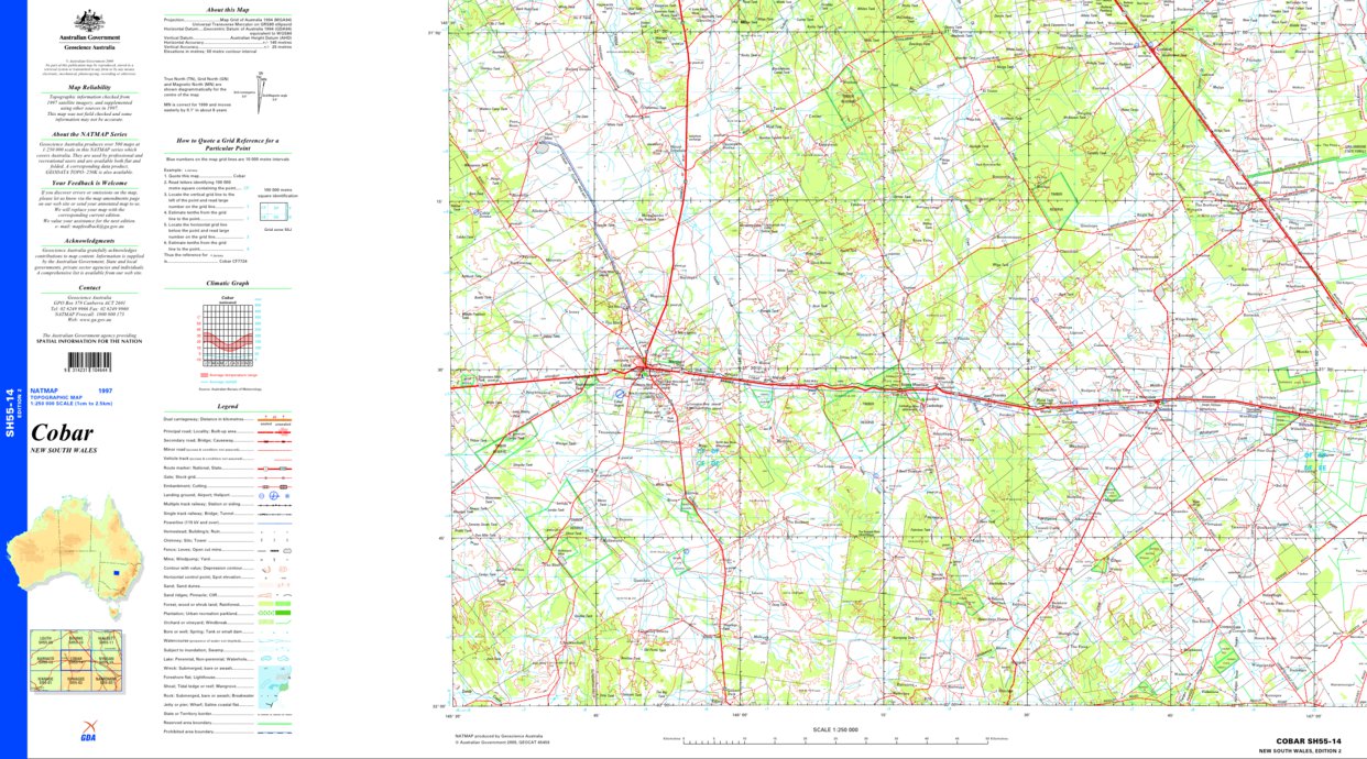 Cobar SH55 - 14 Map by Geoscience Australia | Avenza Maps
