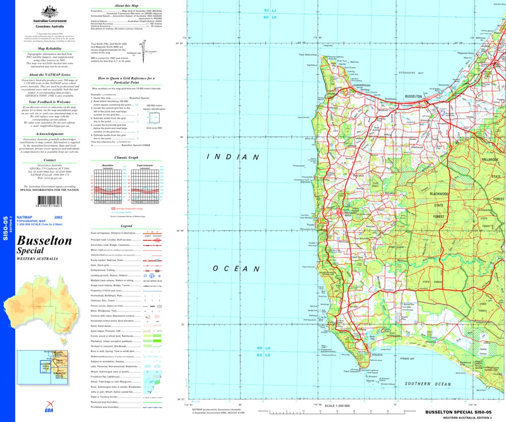 Busselton Special SI50 - 05 Map by Geoscience Australia | Avenza Maps