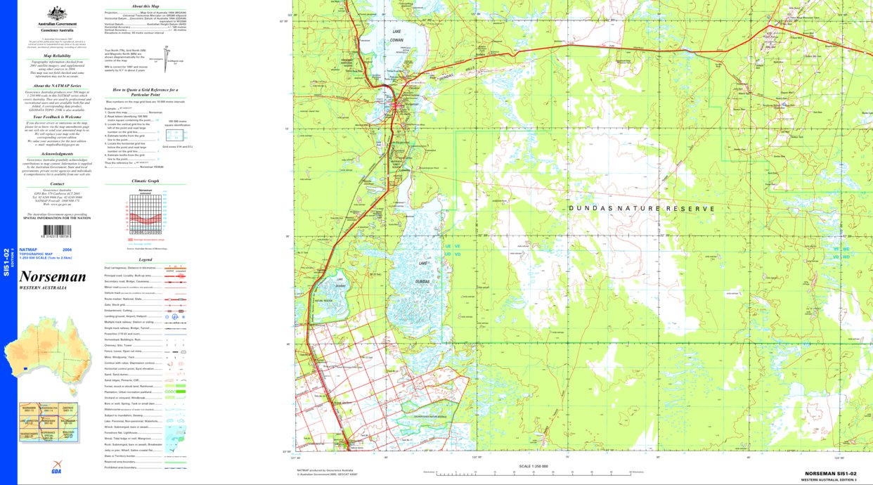 Norseman SI51 - 02 Map by Geoscience Australia | Avenza Maps