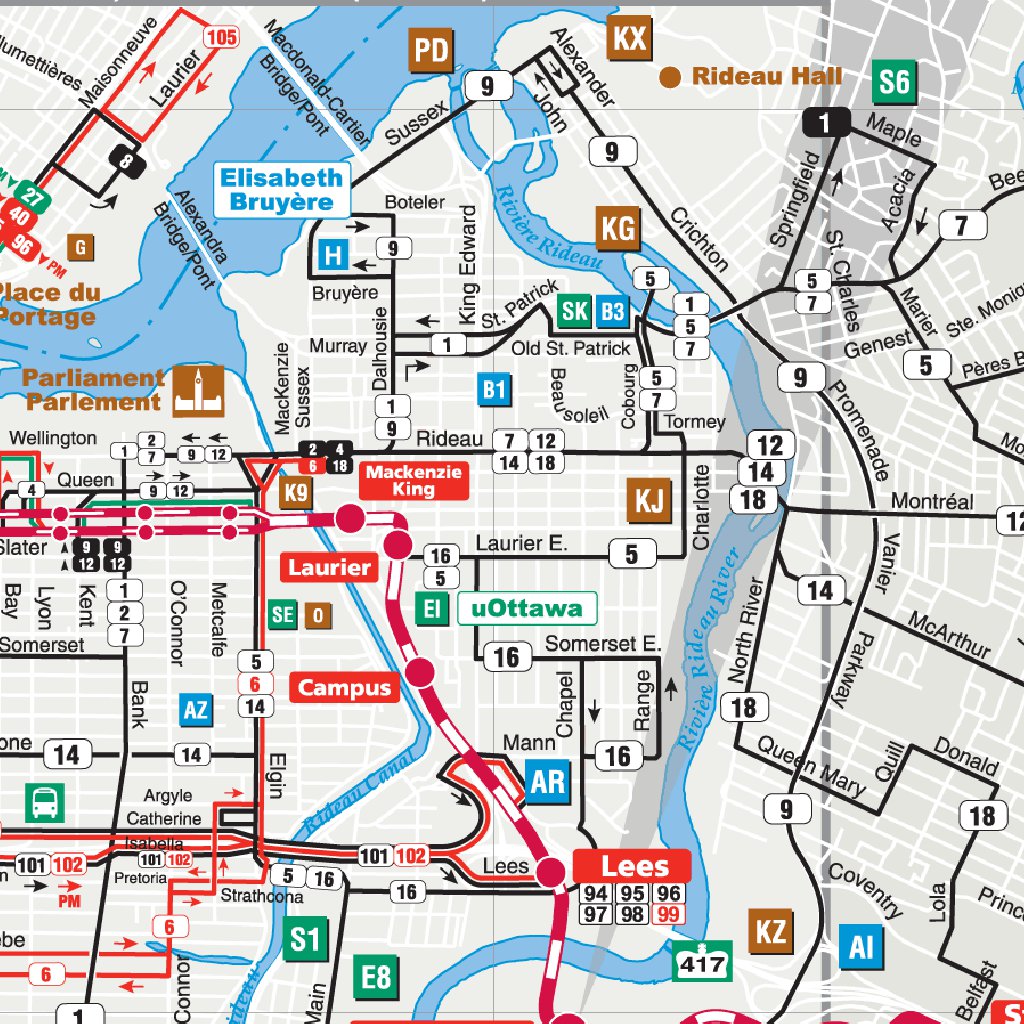 Ottawa Transit Map by Avenza Systems Inc. | Avenza Maps