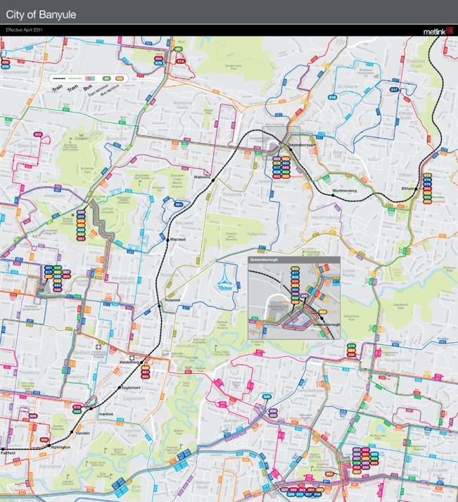 Melbourne Transit: Banyule Map by Avenza Systems Inc. | Avenza Maps
