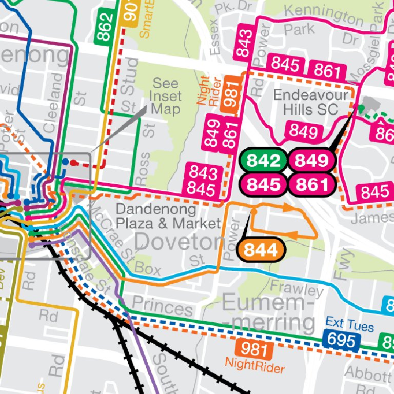 Melbourne Transit: Casey Map by Avenza Systems Inc. | Avenza Maps