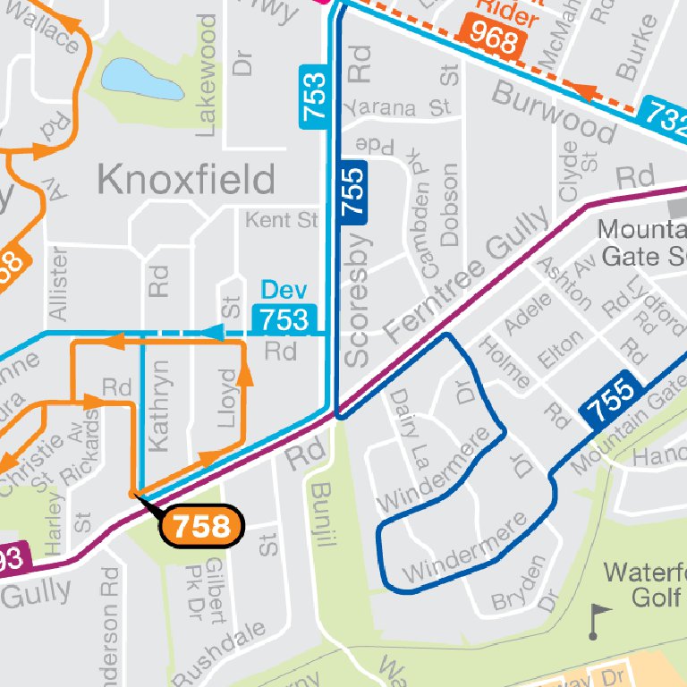 Melbourne Transit: Knox Map by Avenza Systems Inc. | Avenza Maps