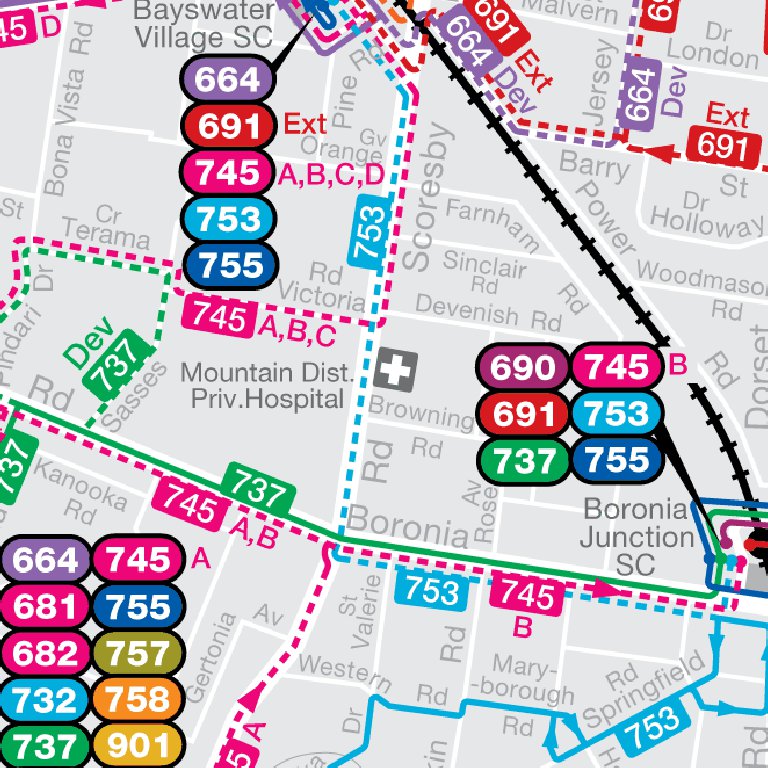 Melbourne Transit: Knox Map by Avenza Systems Inc. | Avenza Maps