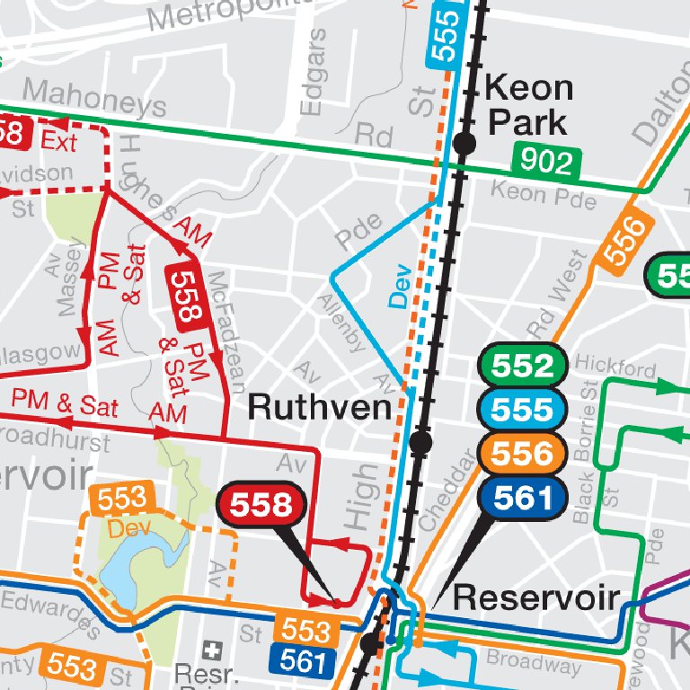 Melbourne Transit: Whittlesea Map by Avenza Systems Inc. | Avenza Maps
