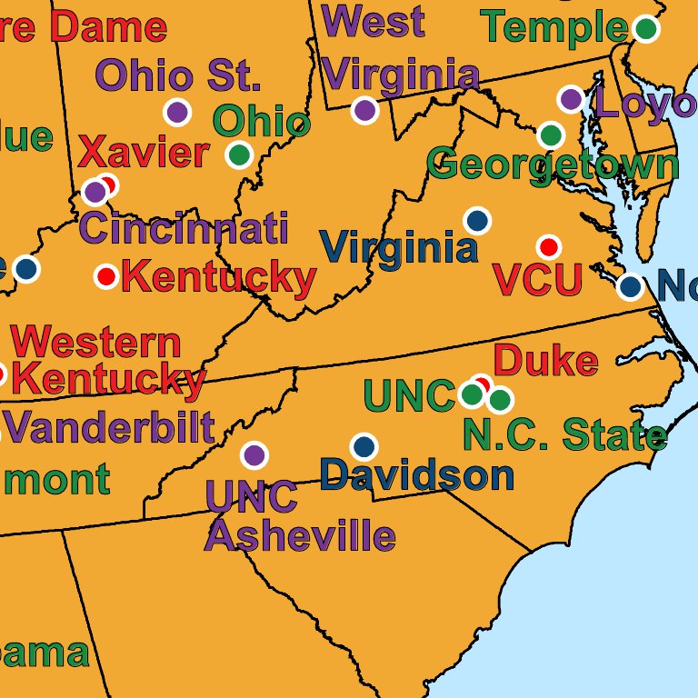 2012 Men's Basketball Tournament Map & Bracket by Three Scale Strategy ...