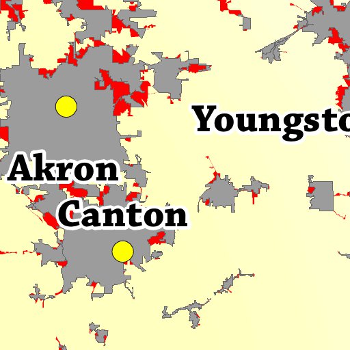 Ohio Urban Growth 2000-2010 Map by Three Scale Strategy | Avenza Maps