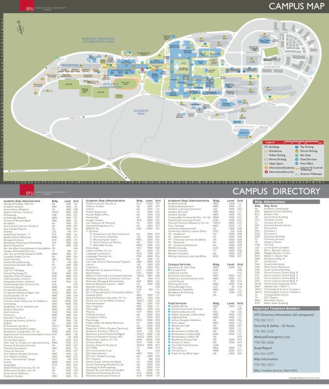Simon Fraser University Campus Map by Avenza Systems Inc. | Avenza Maps