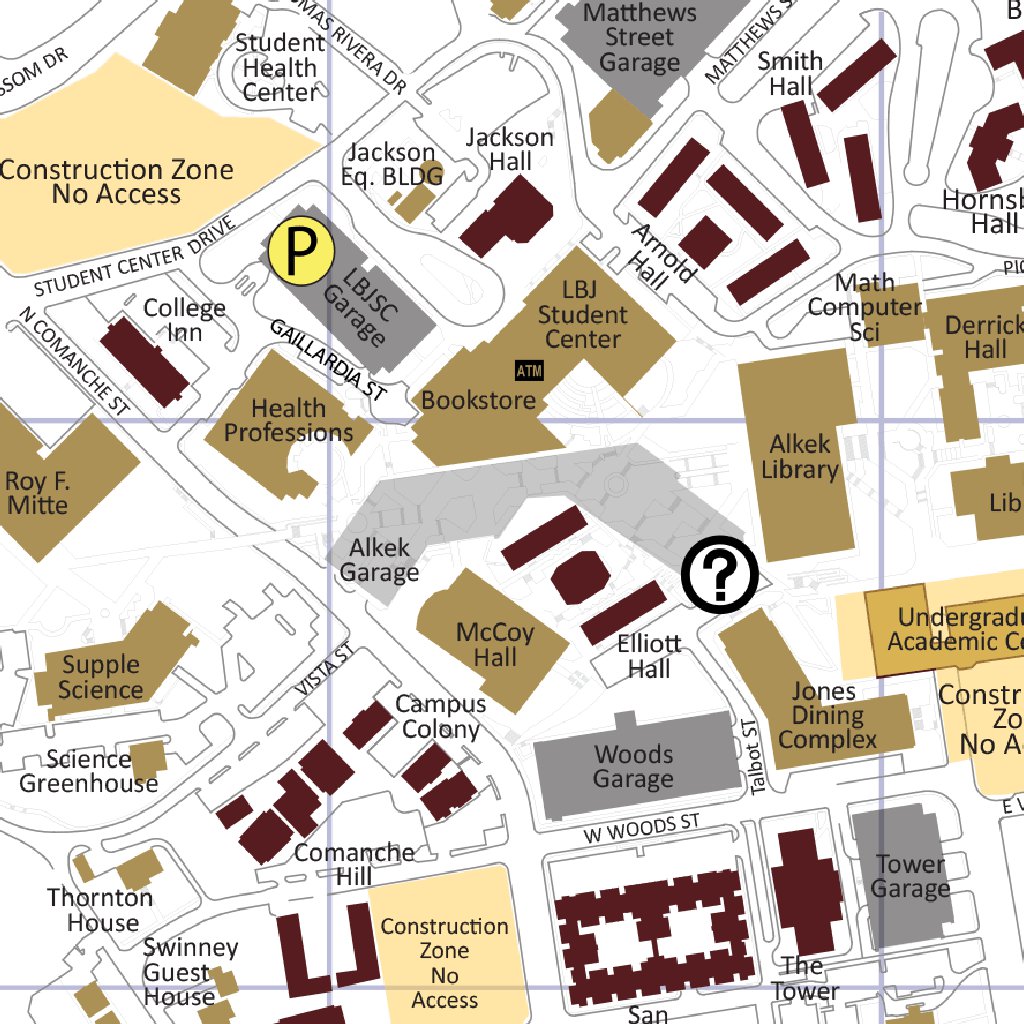 Texas State University Campus Map by Avenza Systems Inc. | Avenza Maps