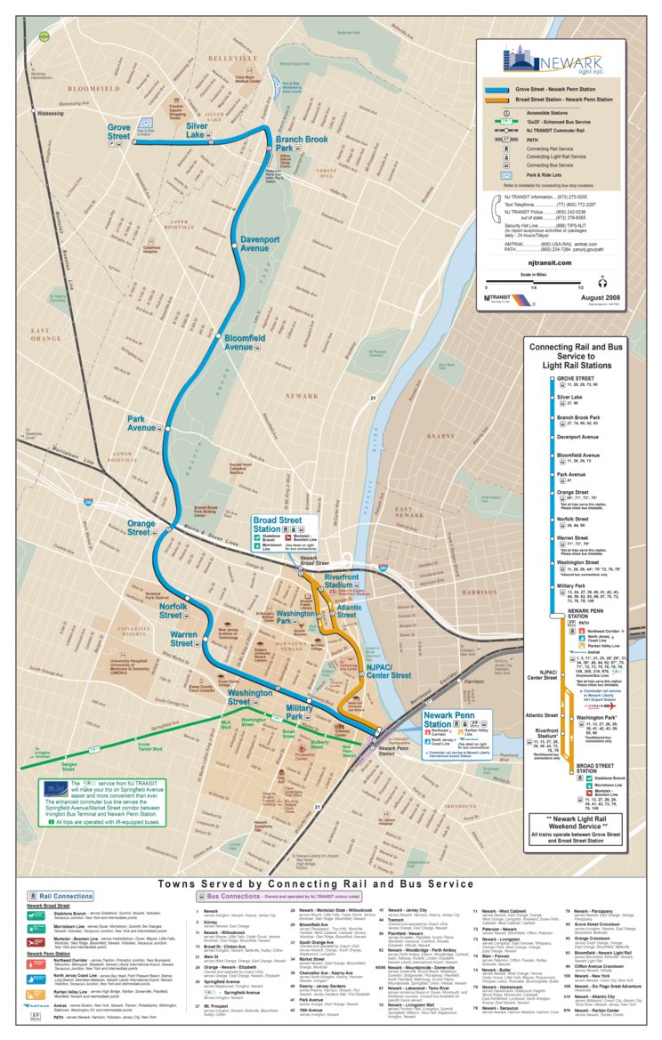 Newark Light Rail System Map by Avenza Systems Inc. | Avenza Maps
