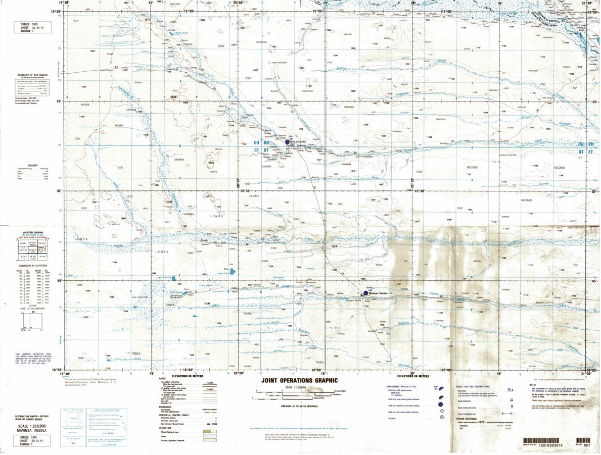 Mavinga, Angola - sd-34-14 Map by Avenza Systems Inc. | Avenza Maps