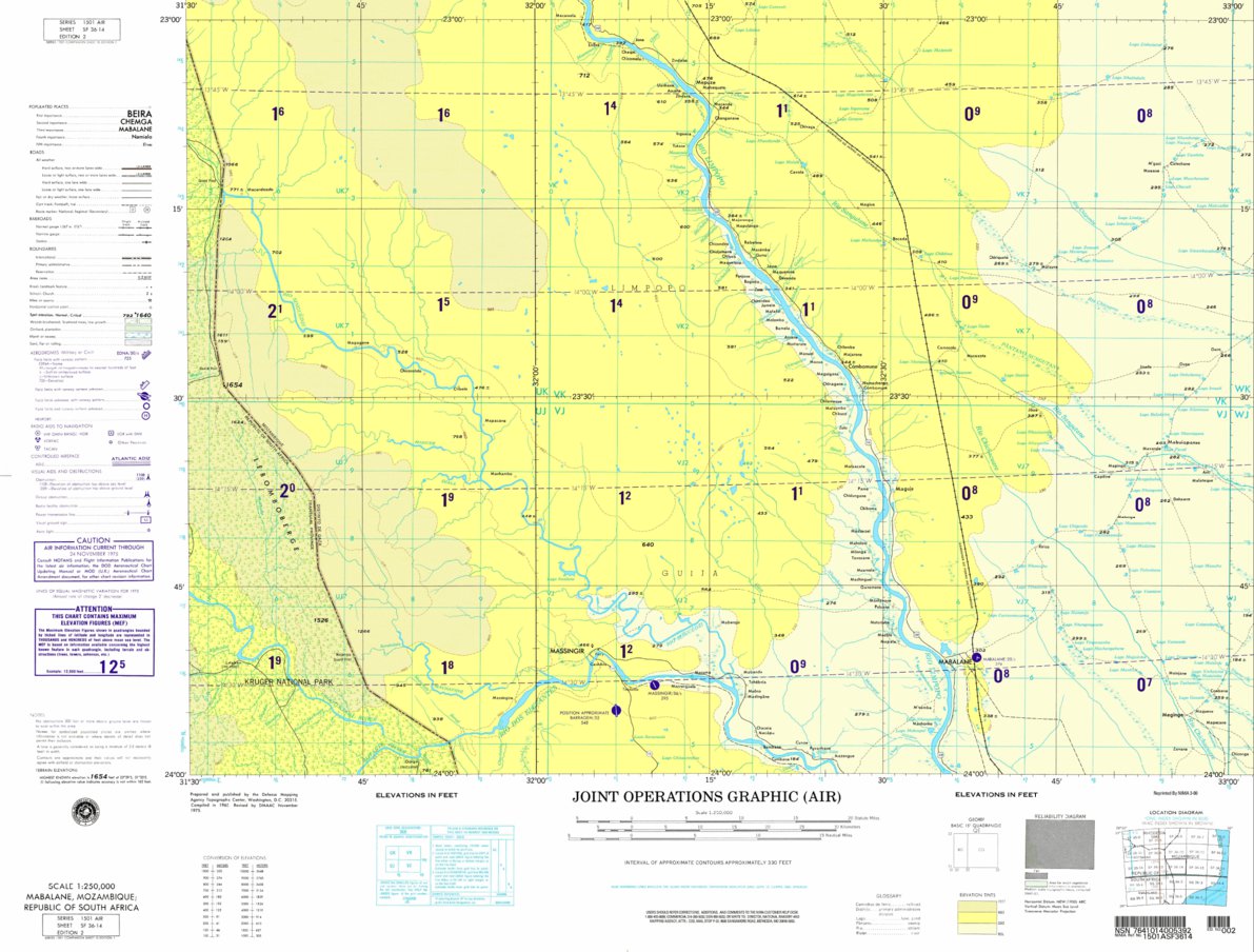 Mabalane, Mozambique; Republic of South Africa - sf-36-14 Map by Avenza ...