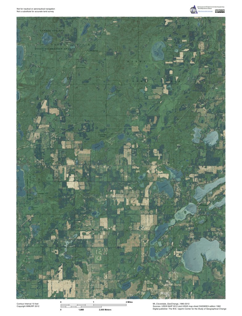 MI-Cloverdale: GeoChange 1980-2012 Map by Western Michigan University | Avenza Maps