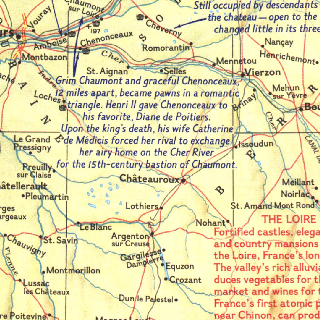 Travelers Map Of France 1971 by National Geographic | Avenza Maps