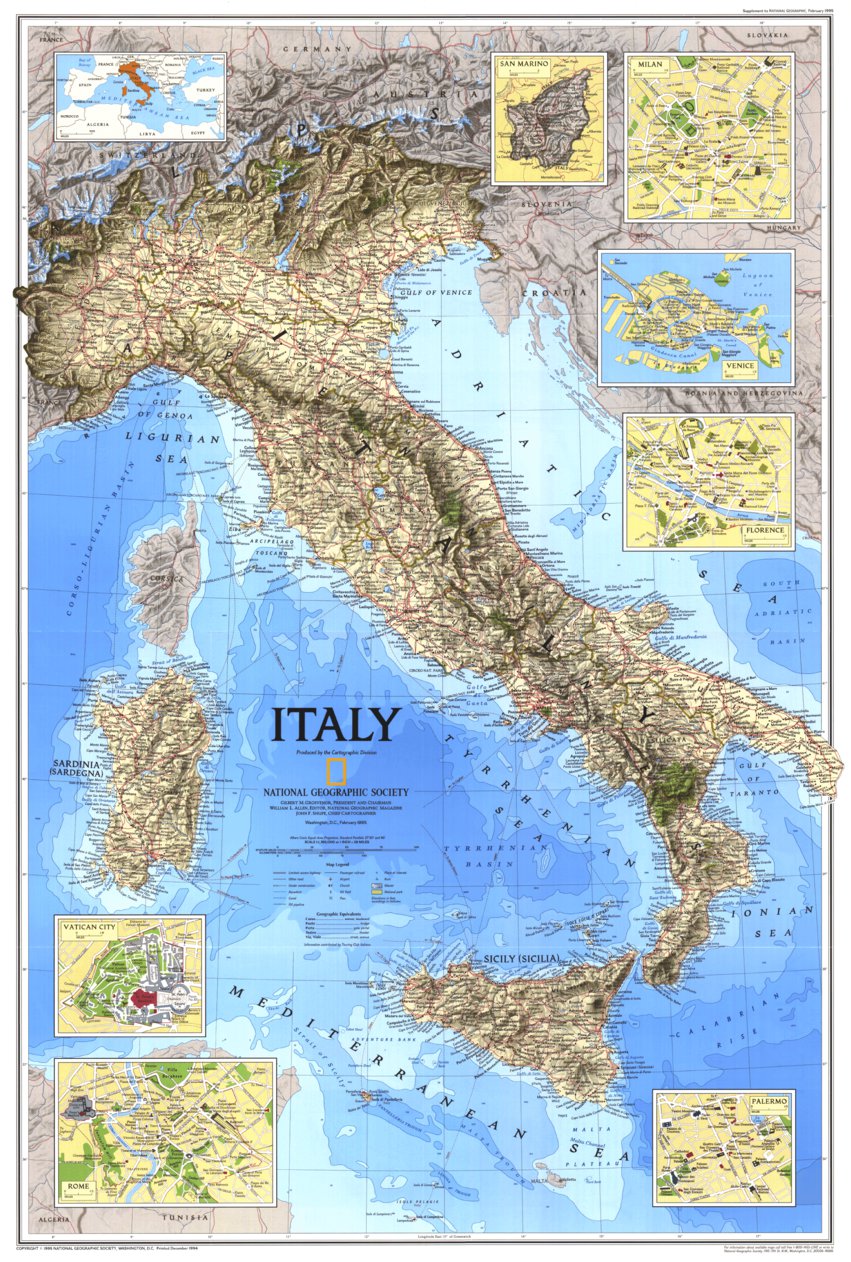 Italy 1995 Map by National Geographic | Avenza Maps