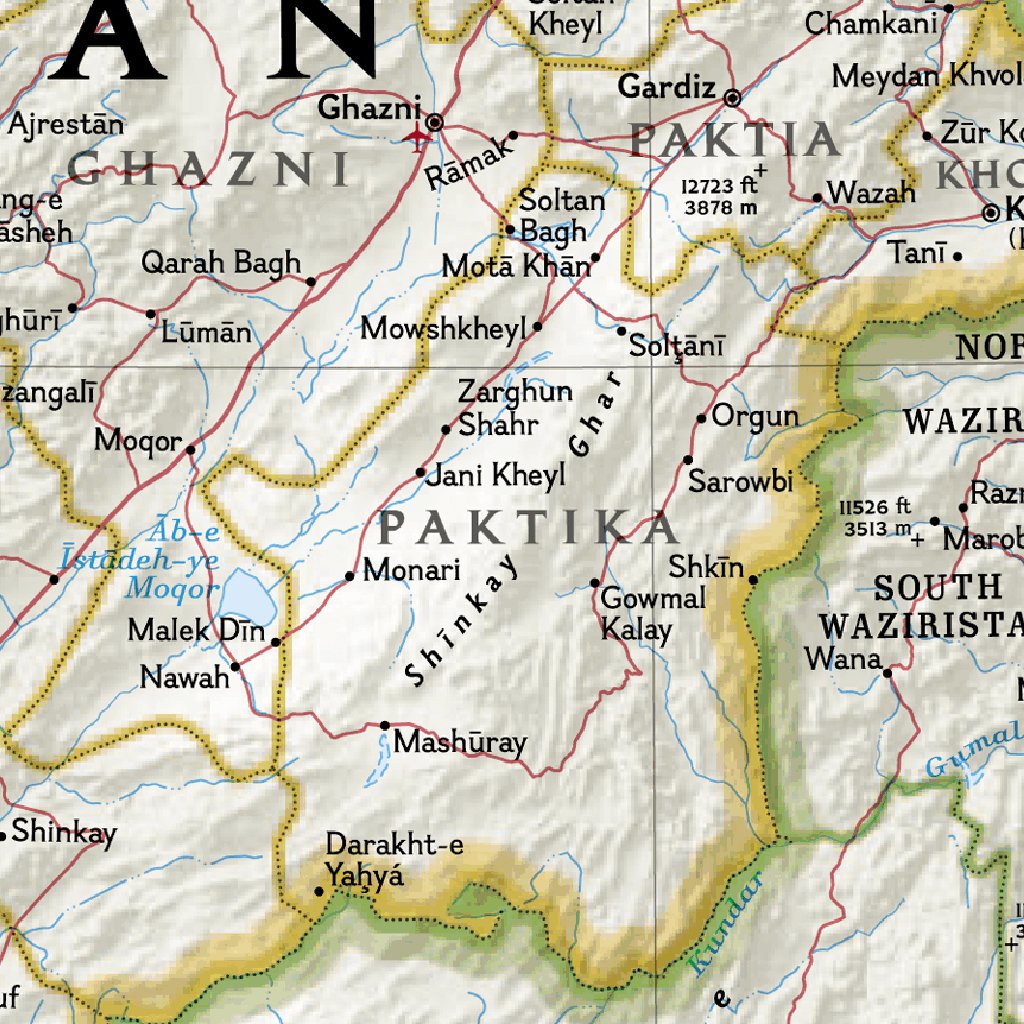Afghanistan & Pakistan 2001 Map by National Geographic | Avenza Maps