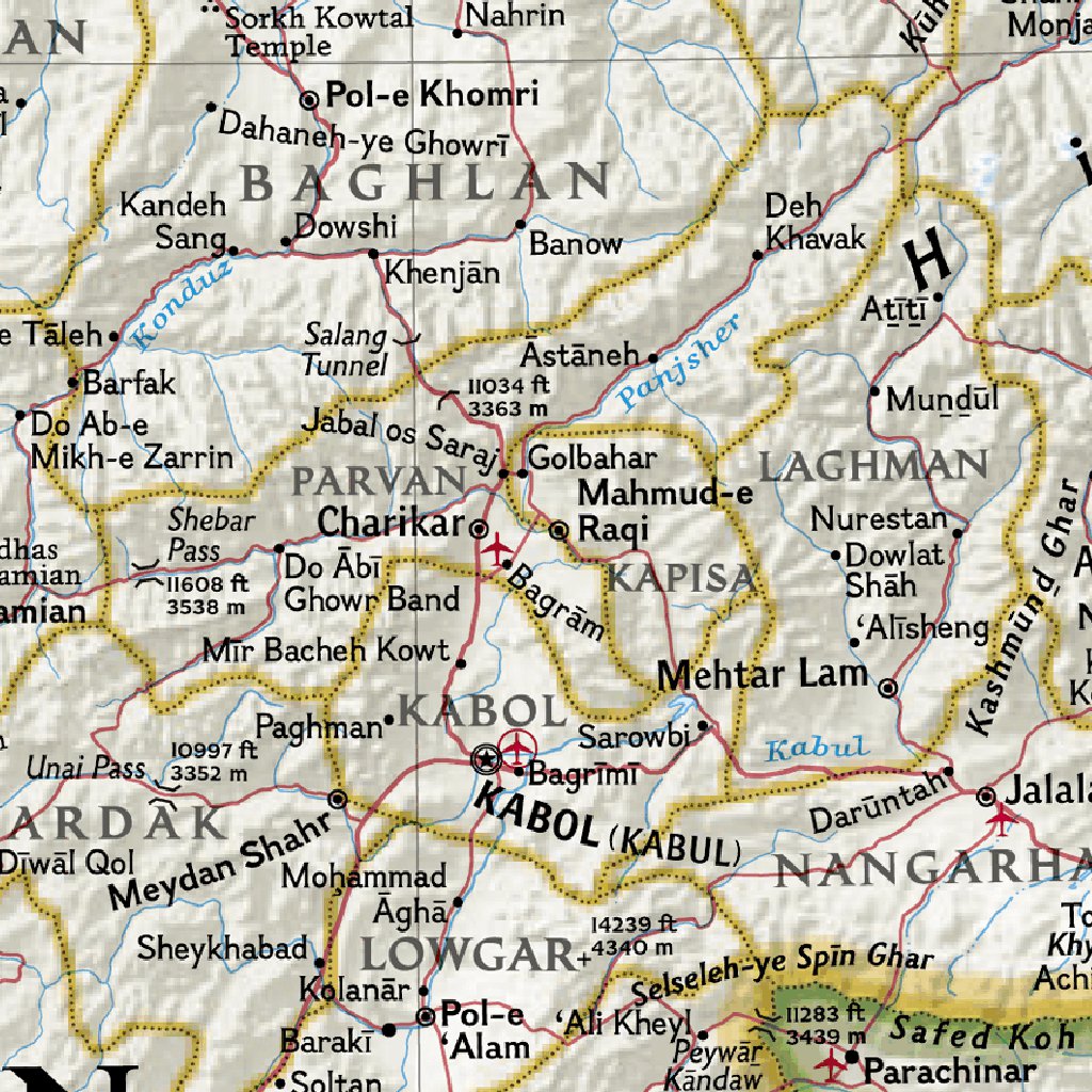 Afghanistan & Pakistan 2001 Map by National Geographic | Avenza Maps