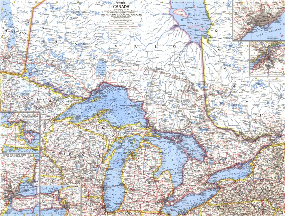 Central Canada 1963 Map by National Geographic | Avenza Maps