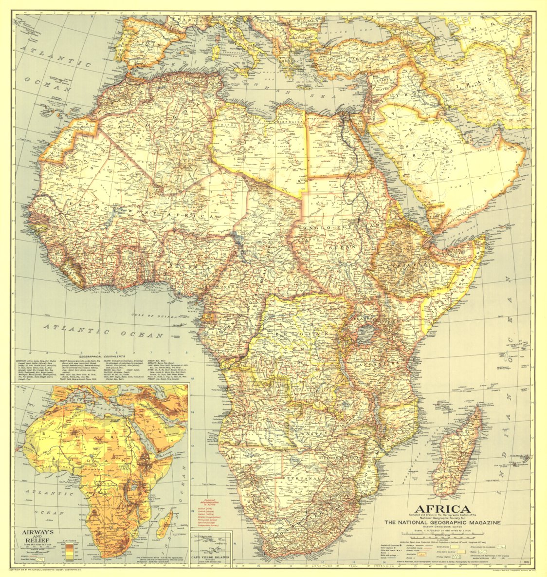 Africa 1935 Map by National Geographic | Avenza Maps