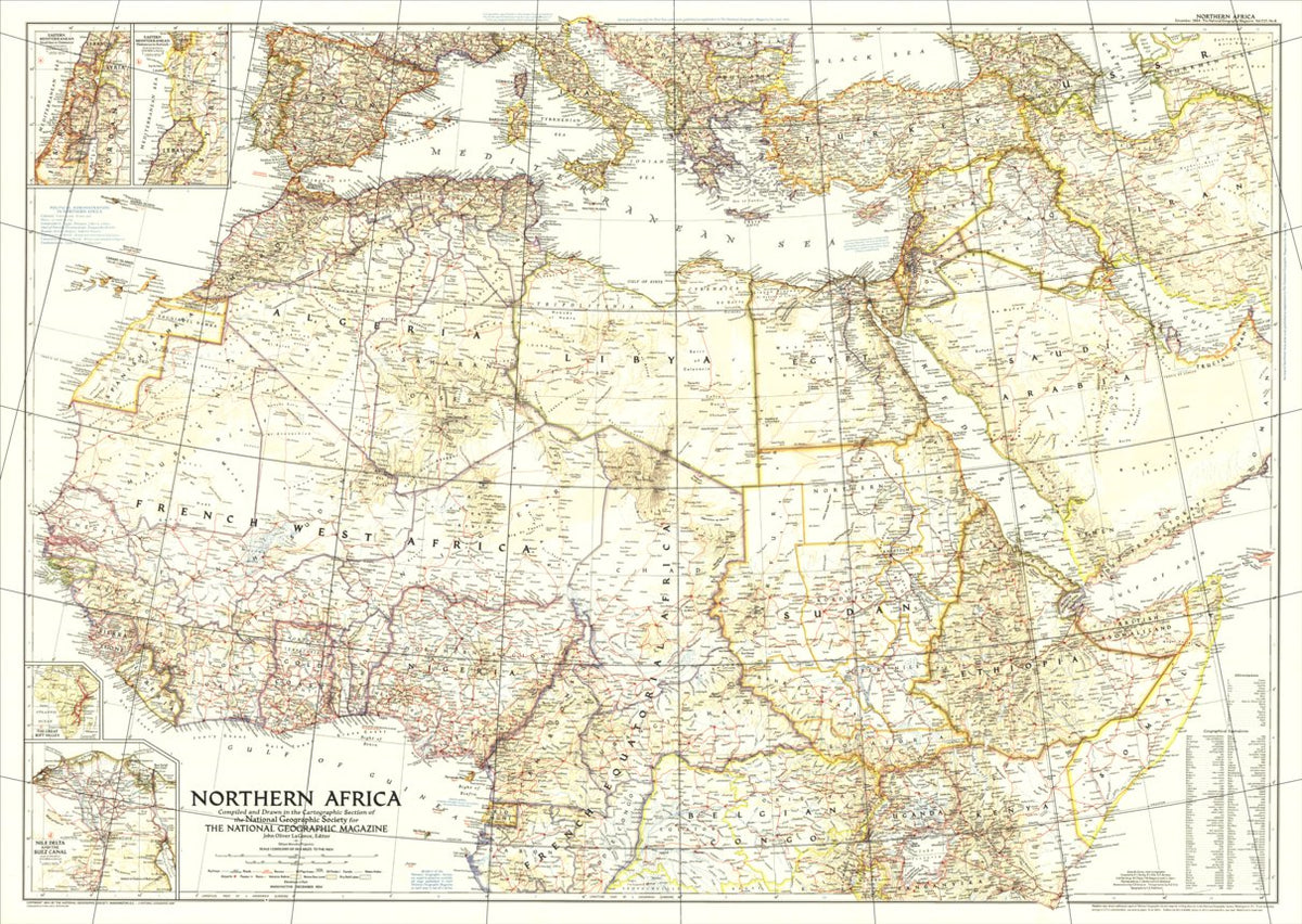 Northern Africa Map 1954 by National Geographic | Avenza Maps