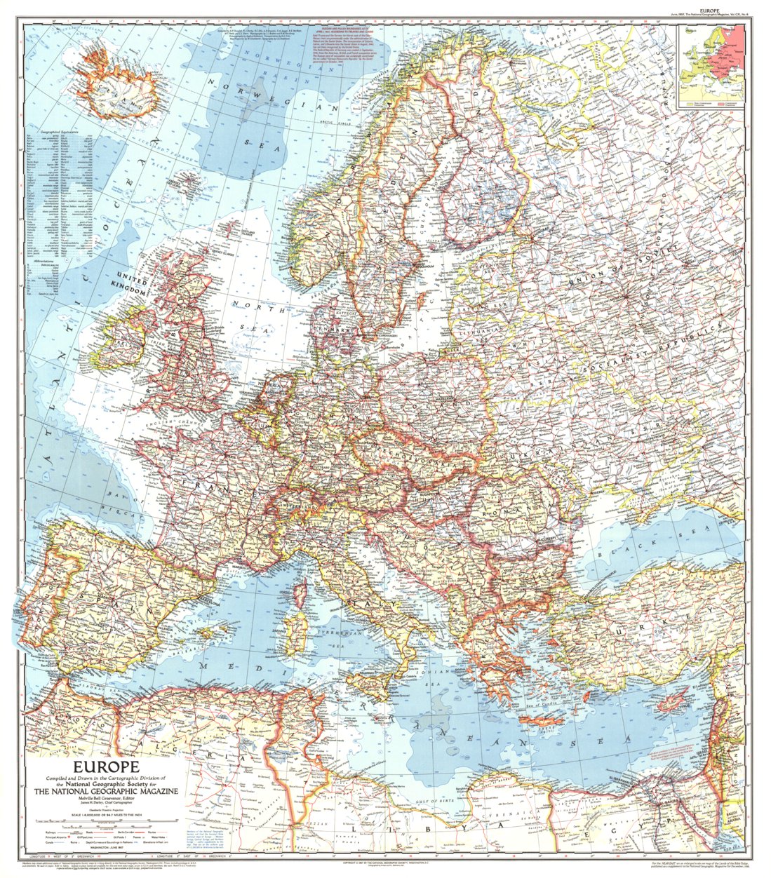Europe 1957 Map by National Geographic | Avenza Maps