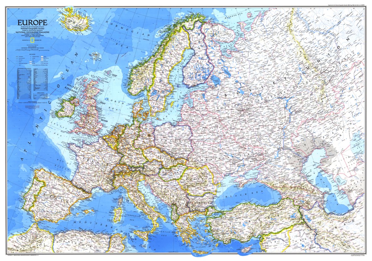 Europe 1983 Map by National Geographic | Avenza Maps