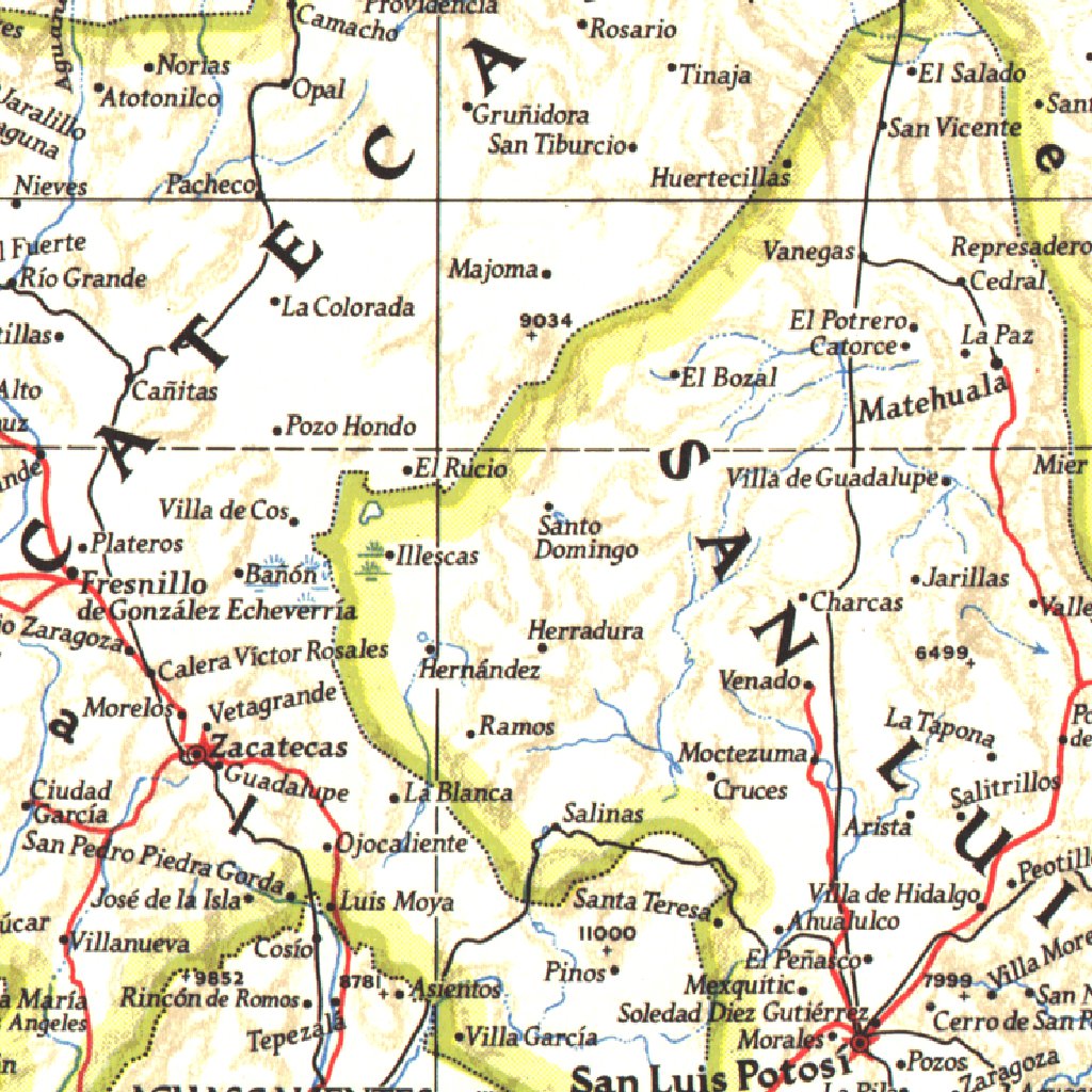 Mexico & Central America 1953 Map by National Geographic | Avenza Maps