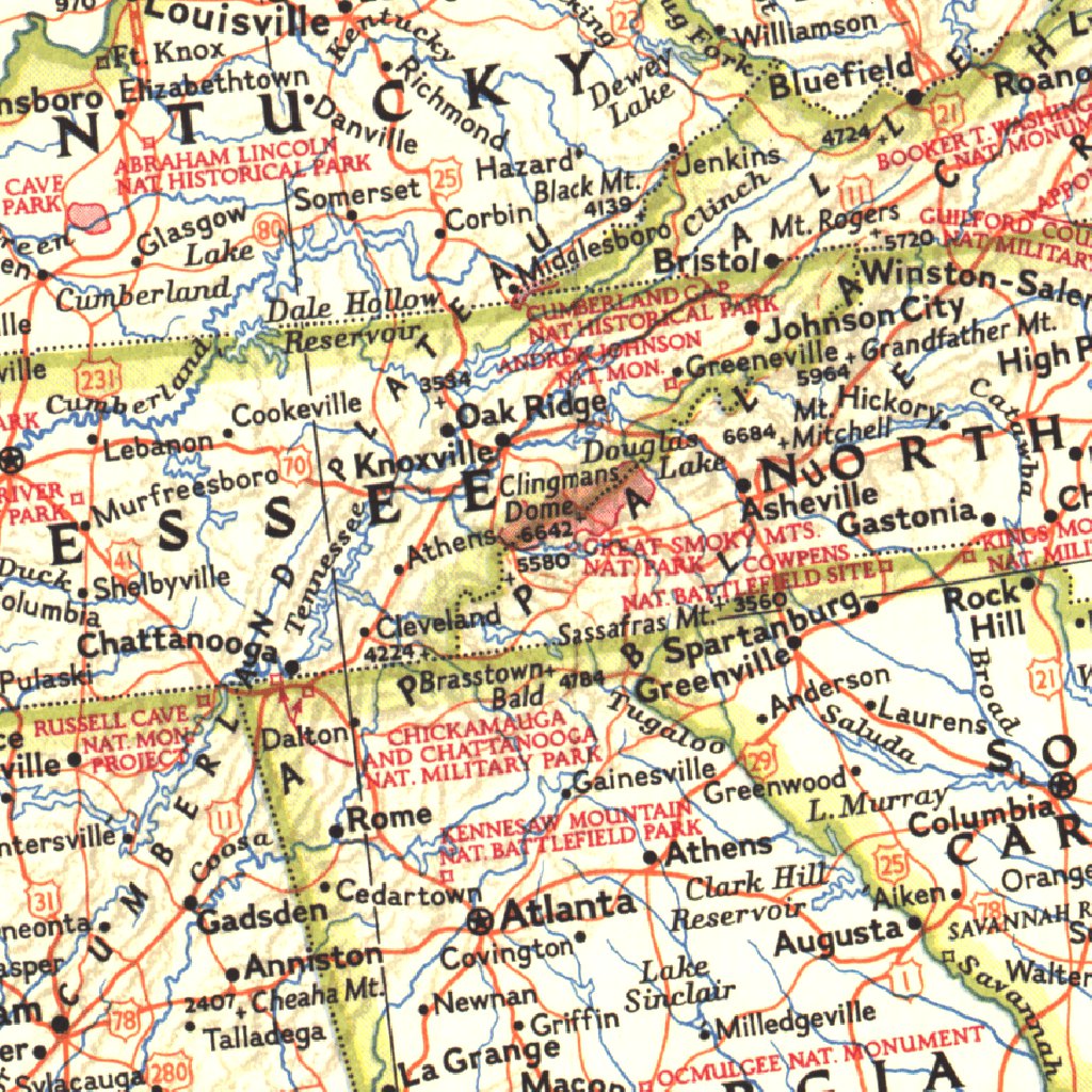 National Parks 1958 Map by National Geographic | Avenza Maps