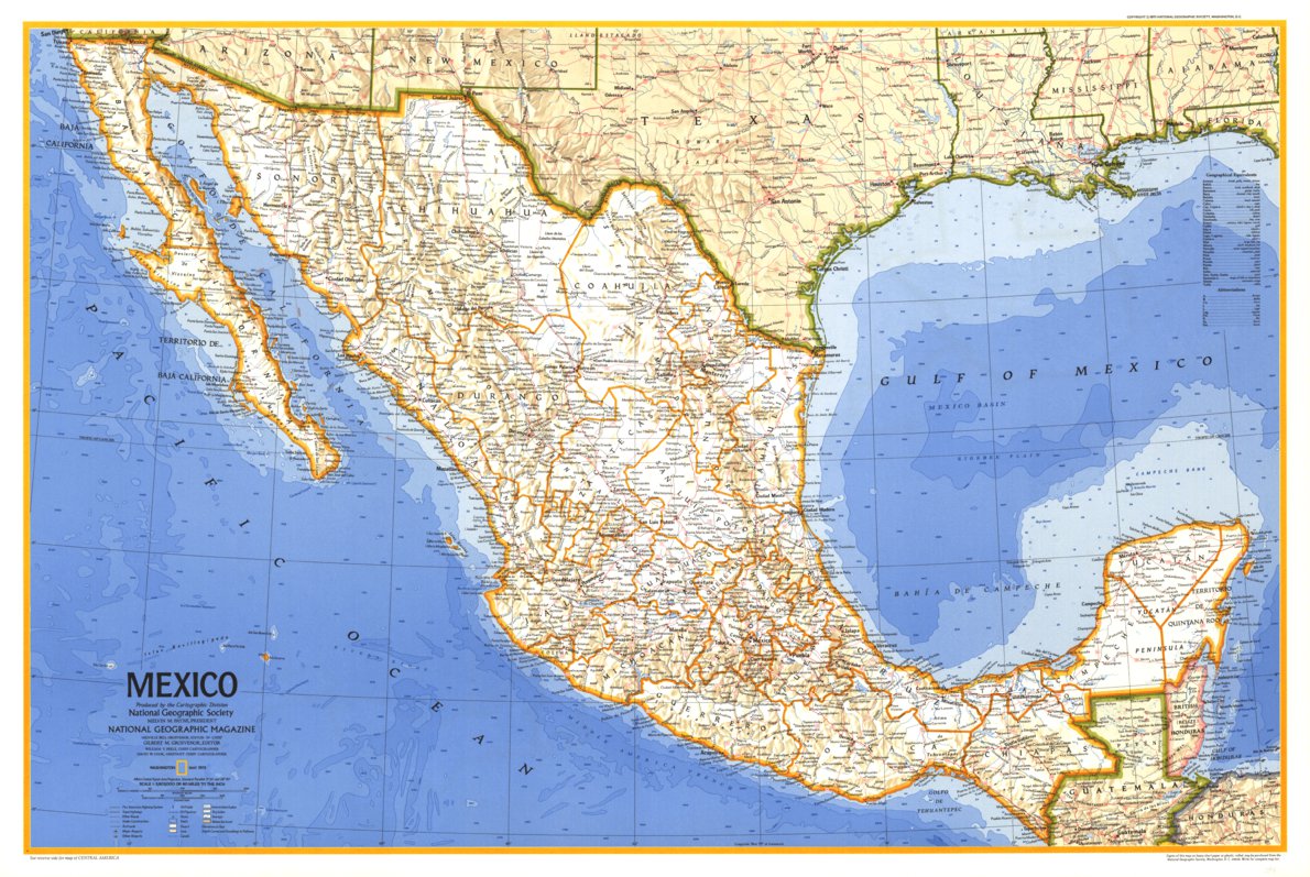 Mexico 1973 Map by National Geographic | Avenza Maps