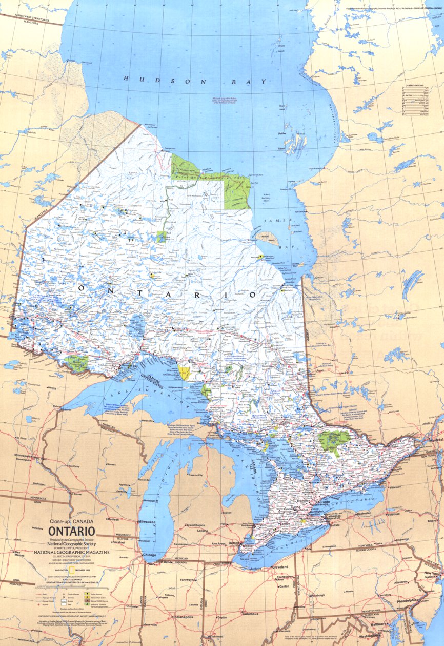 Ontario Canada 1978 Map by National Geographic | Avenza Maps