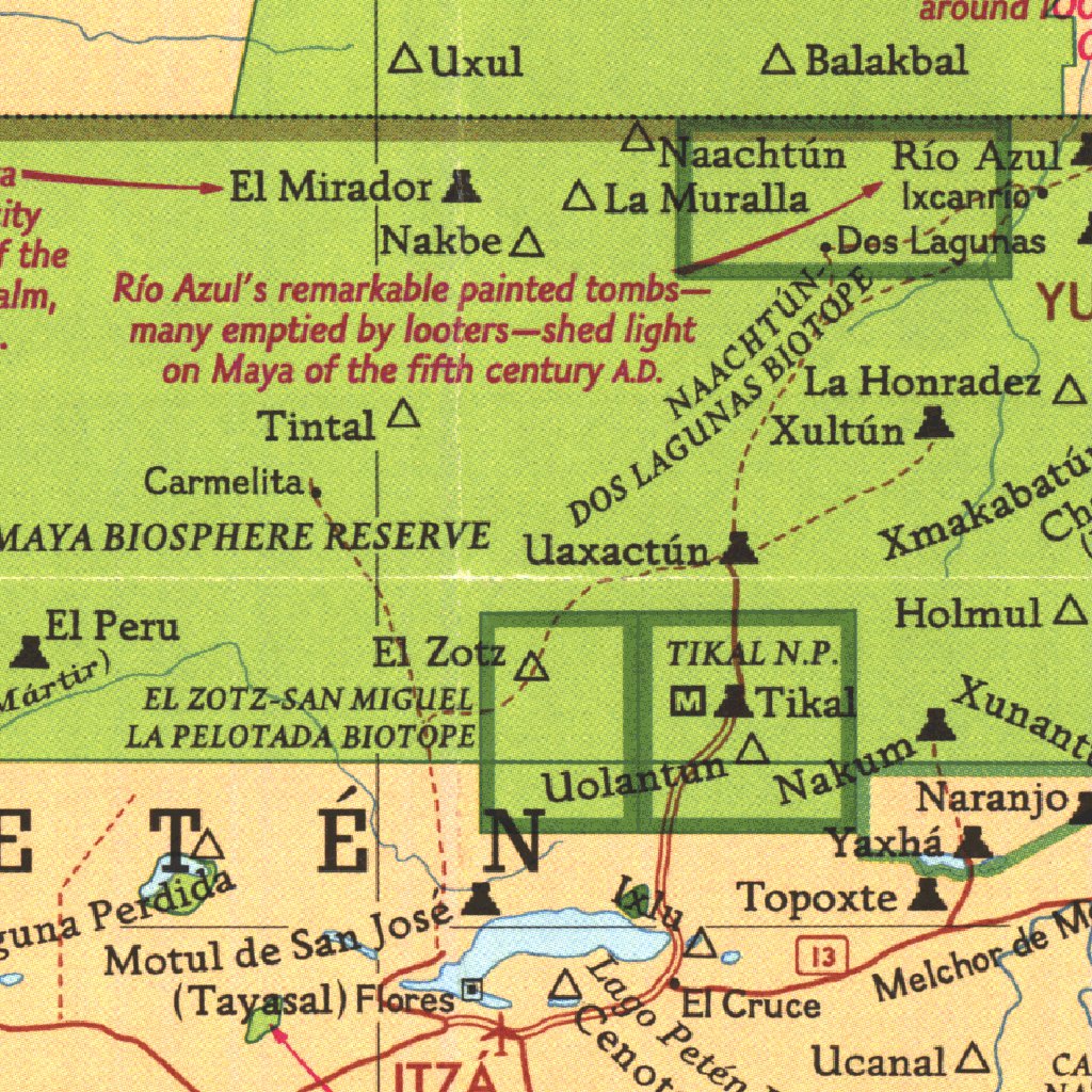 Land Of The Maya 1989 Map by National Geographic | Avenza Maps