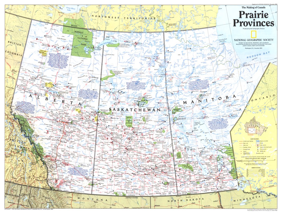 Prairie Provinces 1994 Map by National Geographic | Avenza Maps