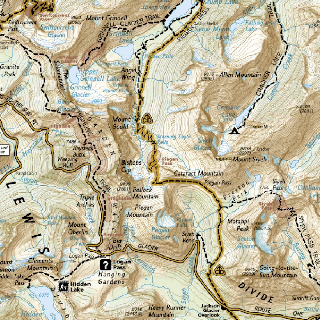 Glacier & Waterton Lakes National Parks Map by National Geographic ...