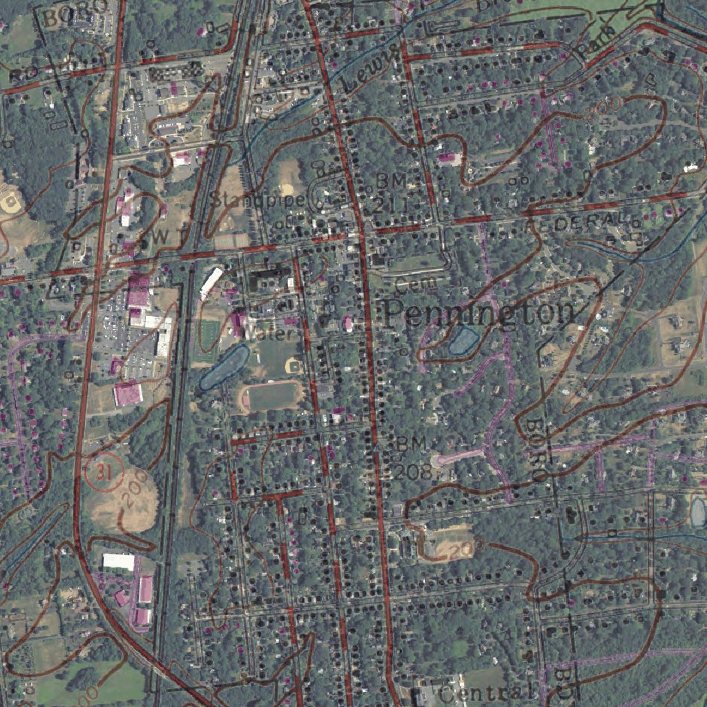 NJ-PA-Pennington: GeoChange 1954-2010 Map by Western Michigan ...