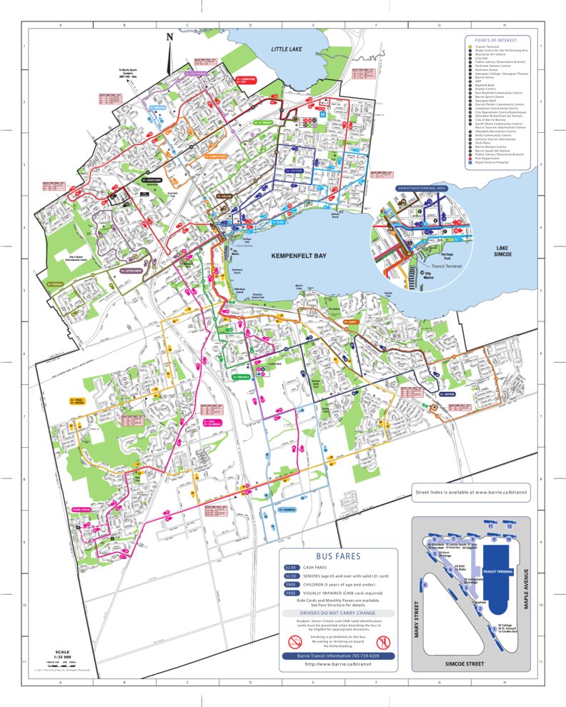 Barrie Transit Map by Avenza Systems Inc. | Avenza Maps